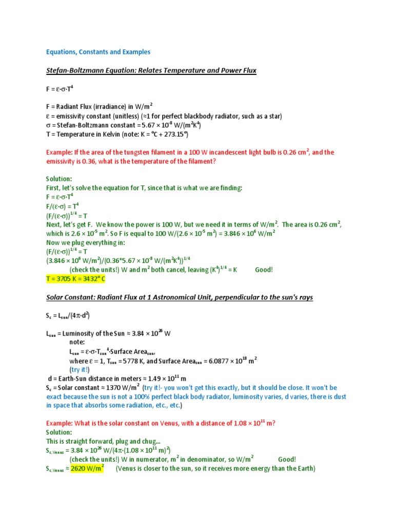 Examples of Probs | PDF | Heat Capacity | Sun