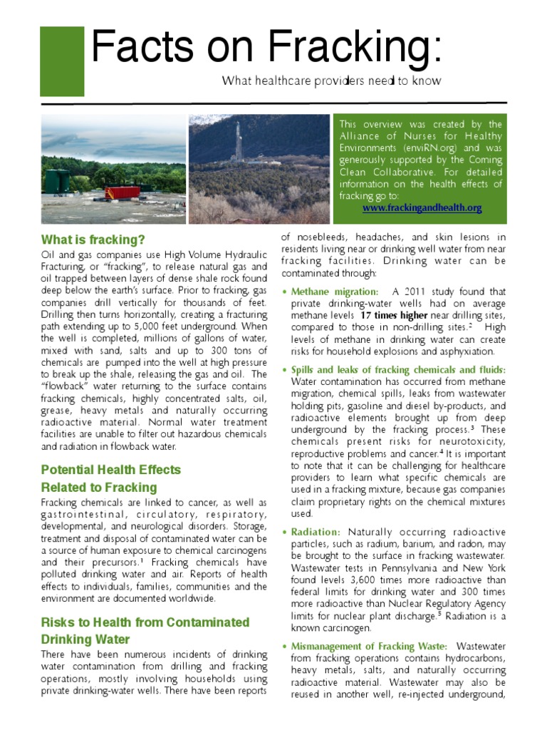 Fact Facts On Fracking For Health Care Providers | PDF | Hydraulic ...