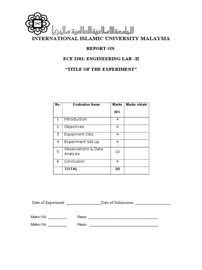 ECE 2202 Engineering Lab Report Guide | PDF