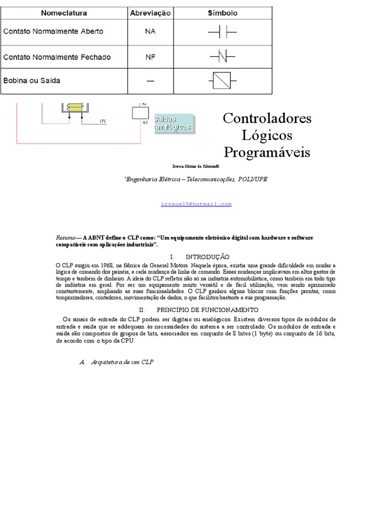 Controladores Lógicos Programáveis | PDF | Controlador lógico ...