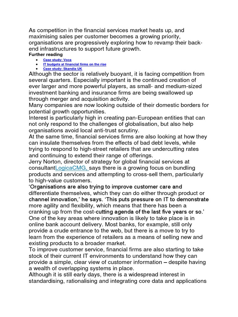 Further Reading: Logicacmg | PDF | Outsourcing | Strategic Management