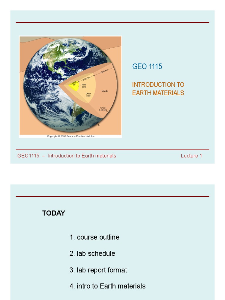 Introduction to Earth Materials Course | PDF | Rock (Geology ...