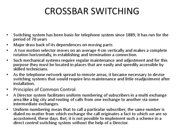 Crossbar Switching System Overview | PDF