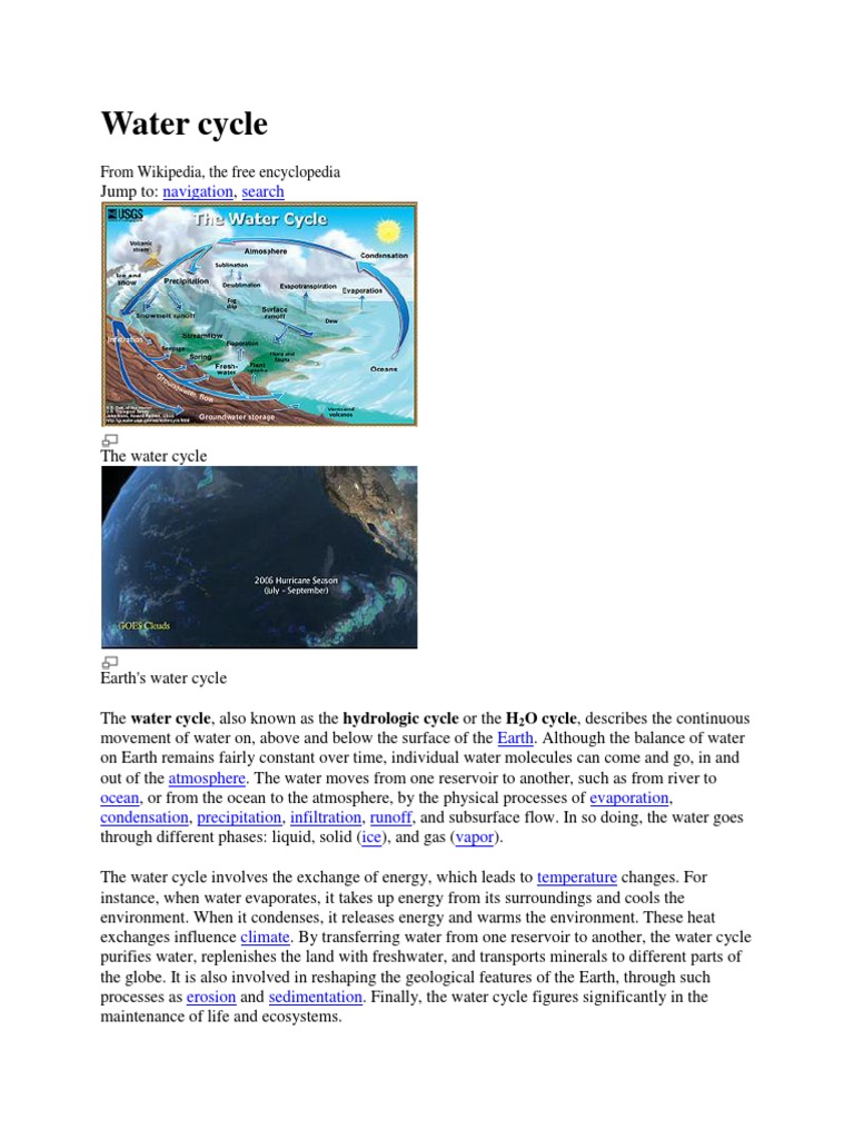 Earth's Water Cycle Explained | PDF | Social Science | Science ...