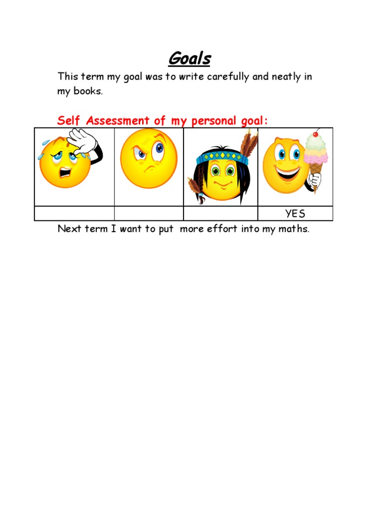 Term 2 Goals 09 | PDF | Self-Improvement