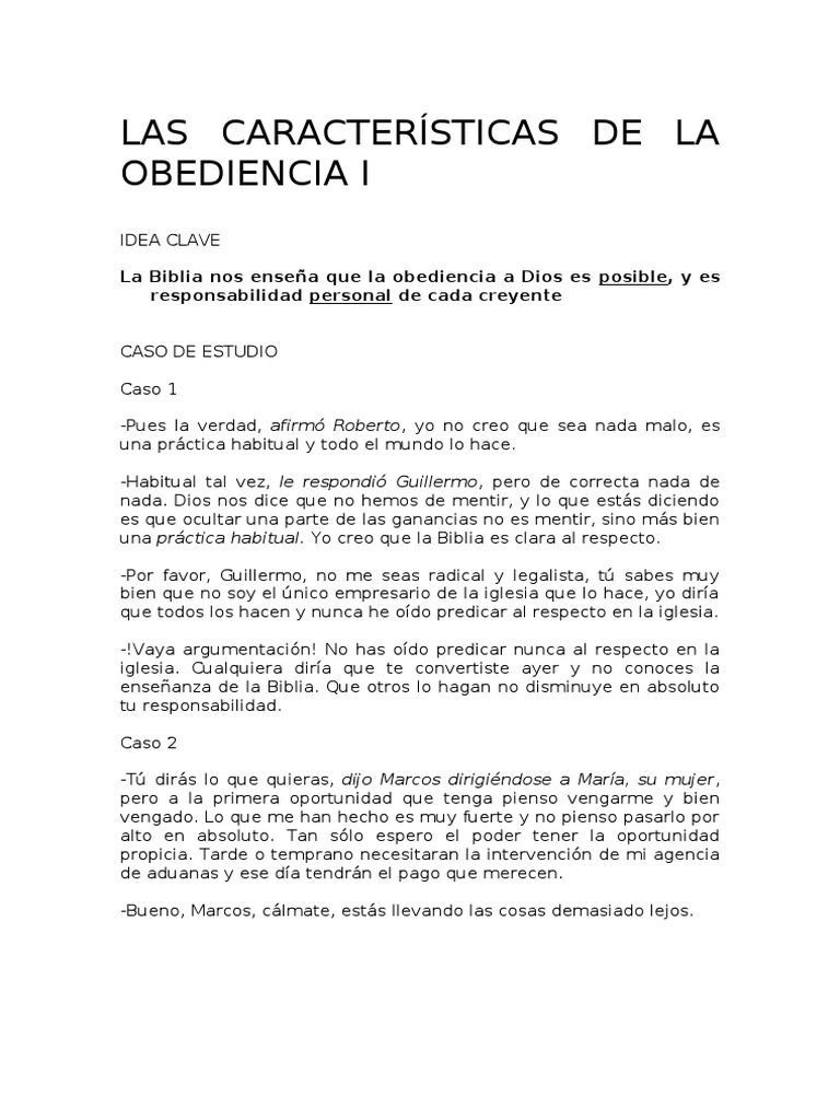 La Característica de La Obediencia 1 | PDF | Obediencia (comportamiento ...