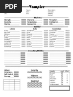 v20 Character Sheet | PDF | Role Playing Games | Leisure