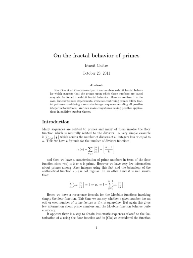 Fractal Order of Primes | Download Free PDF | Prime Number | Factorization