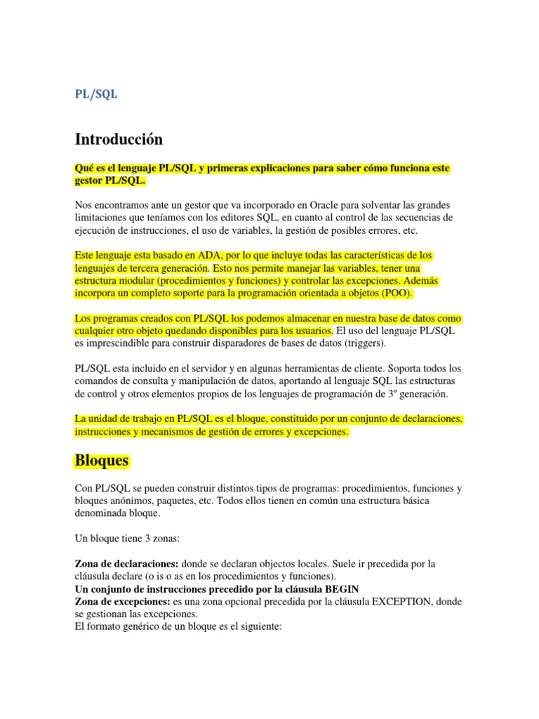 Manual PL SQL | PDF | Pl / Sql | SQL
