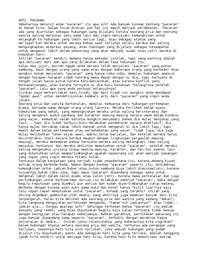 Arti Pacaran | PDF | Gaya Hidup