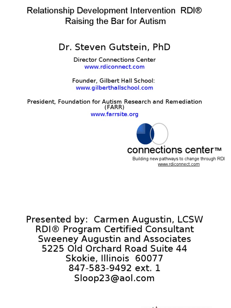 Relationship Development Intervention RDI® Raising The Bar For Autism ...