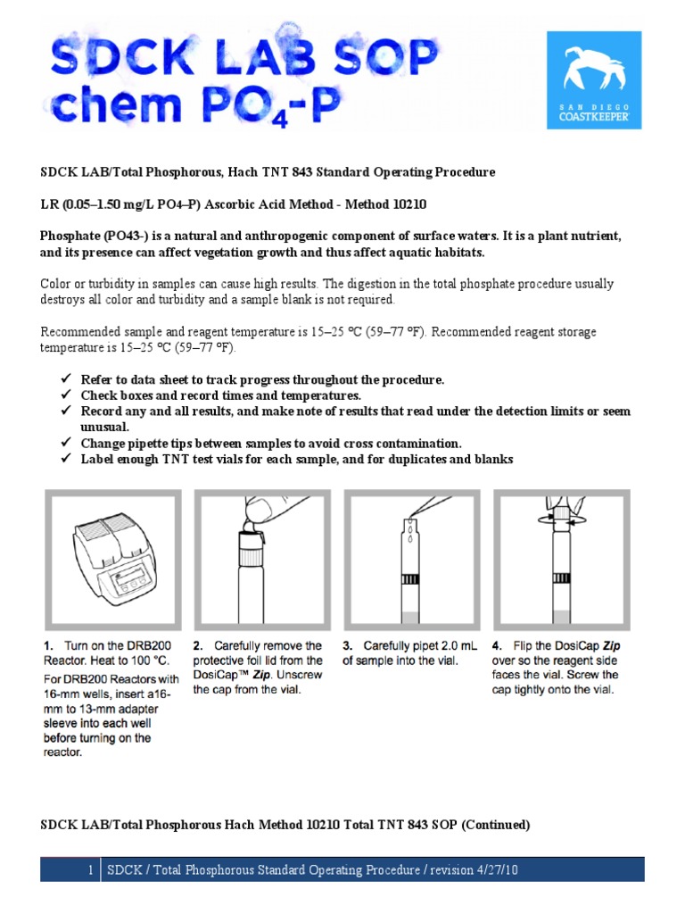 Phosphate Testing Protocol | PDF | Phosphate | Phosphorus