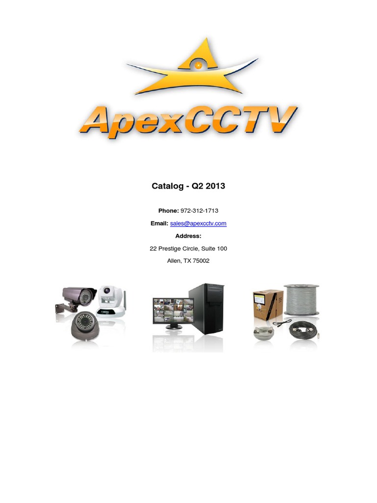 Apex CCTV - Catalog Q2-2013 | PDF | Pixel | Camera