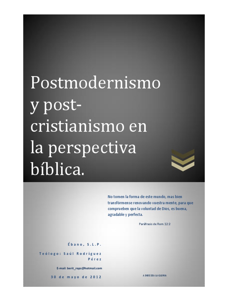 Postmodernismo y Post-Cristianismo... 1 | PDF | Relativismo | Verdad