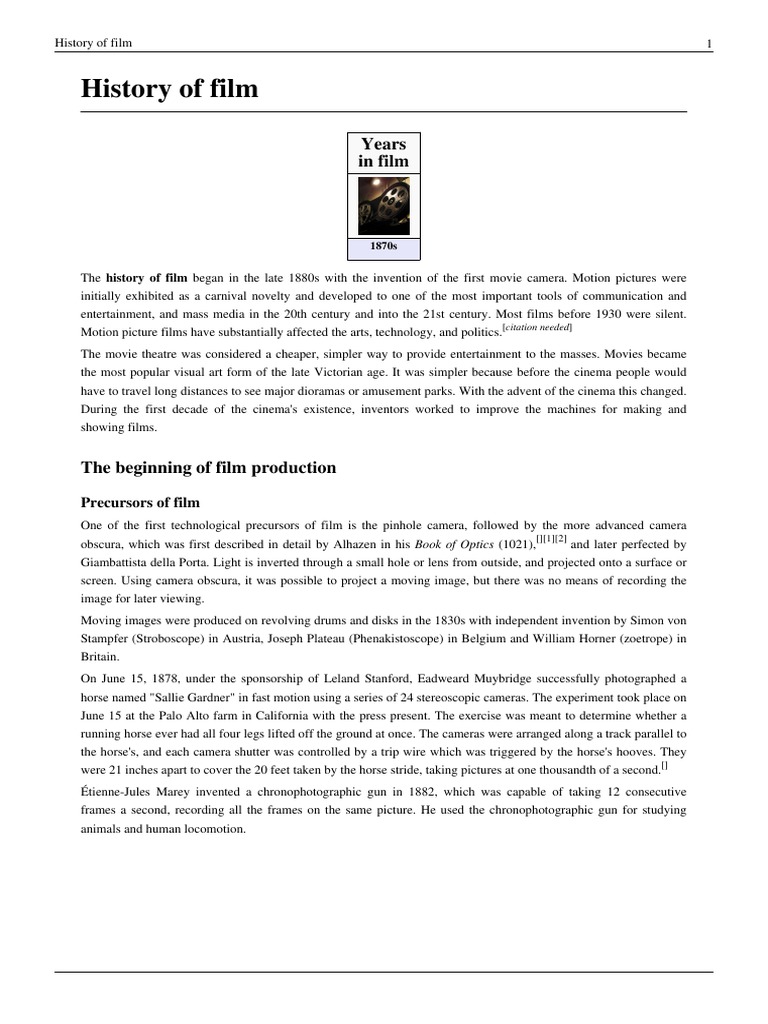 History of Film | PDF | Film Theory | Cinema