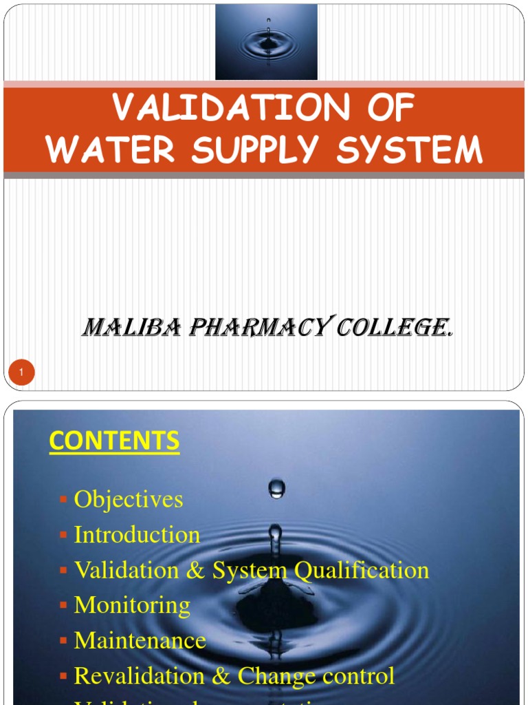 Water System Validation | PDF | Verification And Validation | Water