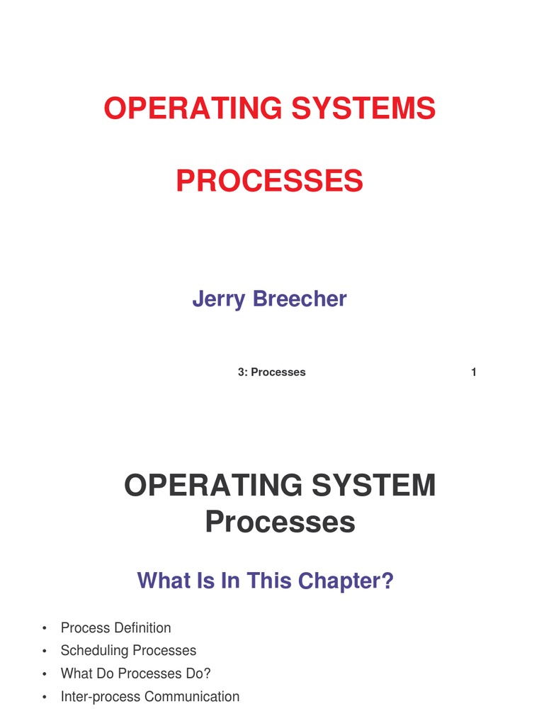 Operating Systems Processes: Jerry Breecher | PDF | Scheduling (Computing) | Message Passing