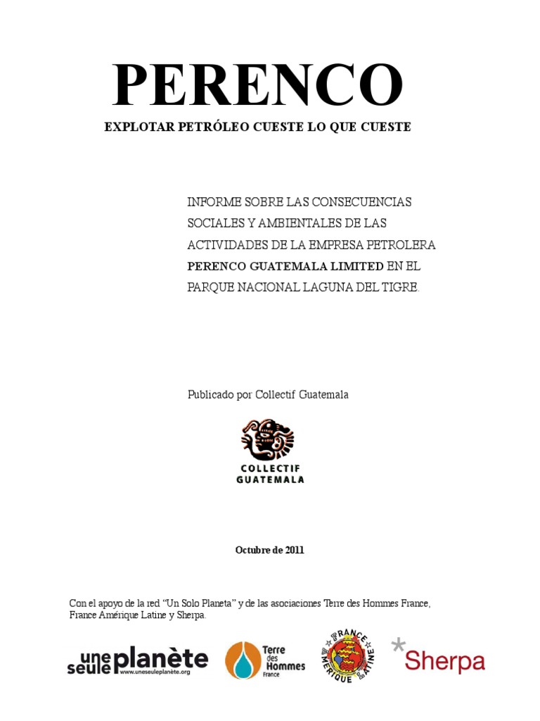 Informe Perenco | PDF | Departamento de Petén | Guatemala
