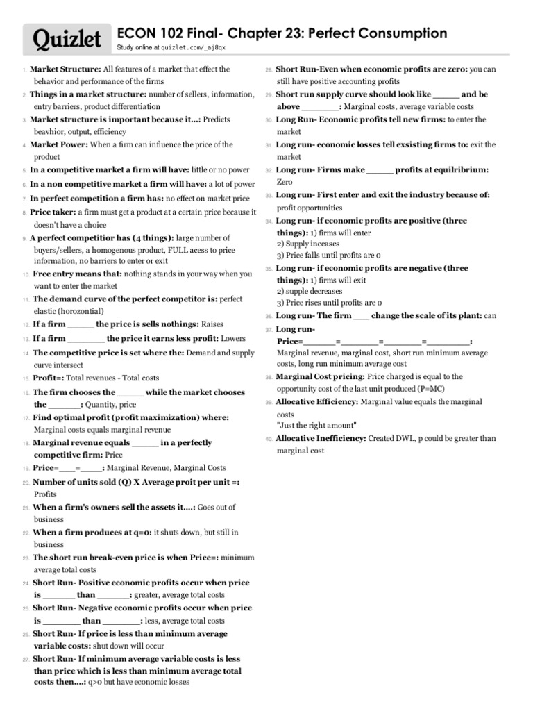 Perfect Competition Market Structure | PDF | Perfect Competition ...
