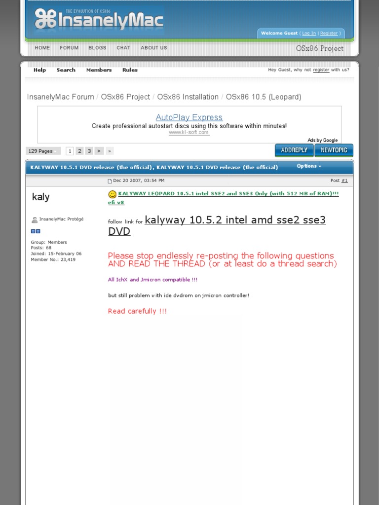 Installer - OSX Kalyway 10.5.1 | PDF | Macintosh Platform | Ibm Pc ...