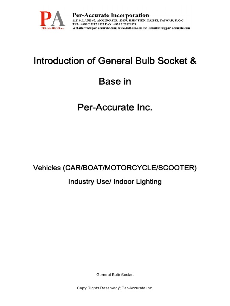 Basic Bulb Socket Introduction | PDF | Electrical Components | Electricity