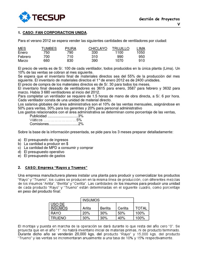 Ejercicios PC4 | PDF | Porcentaje | Presupuesto