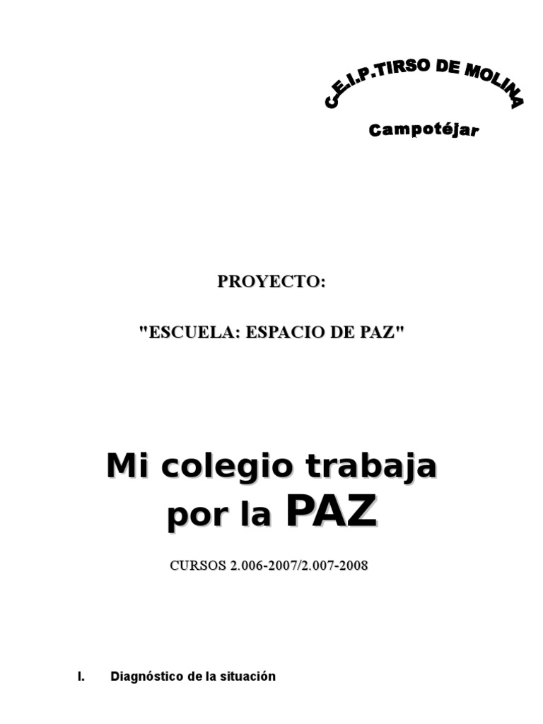 Proyecto Escuela Espacio de Paz | PDF | Aprendizaje | Comportamiento