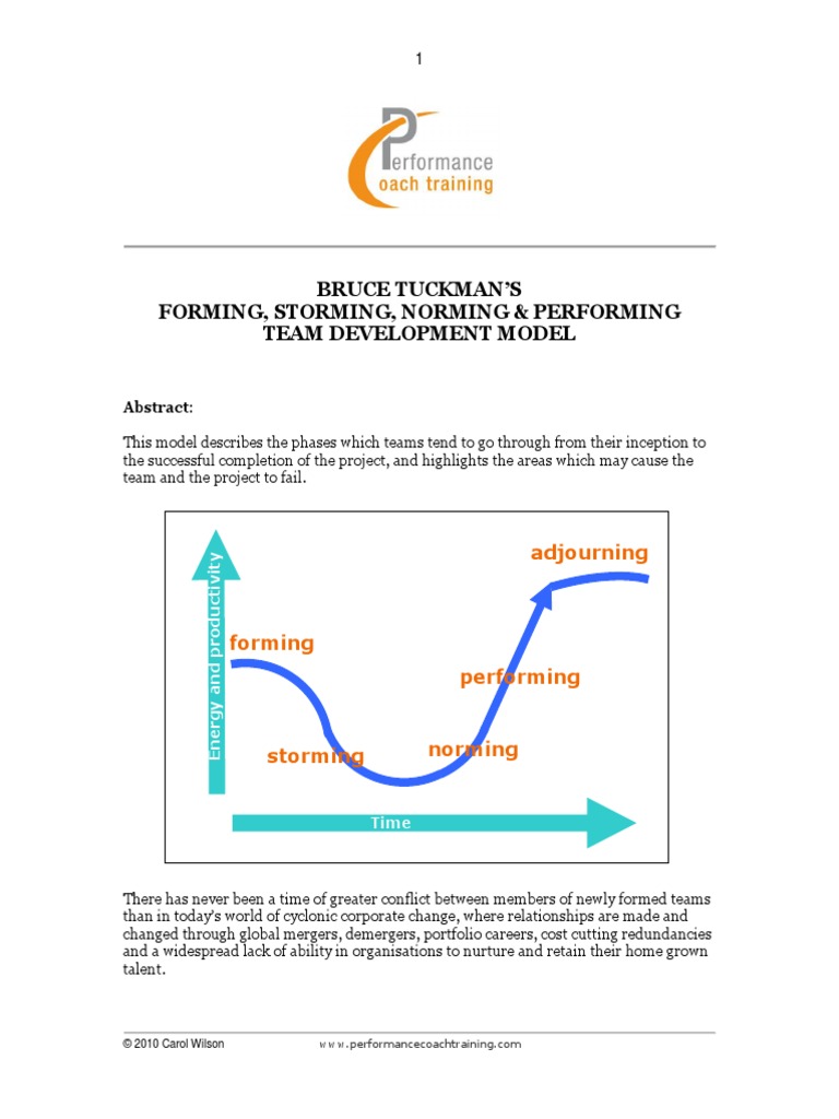 BruceTuckman Team Development Model | PDF | Career & Growth | Business