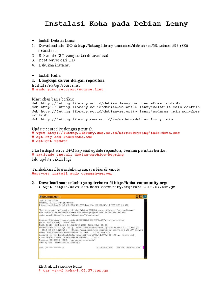 Install Koha | PDF | Sudo | My Sql