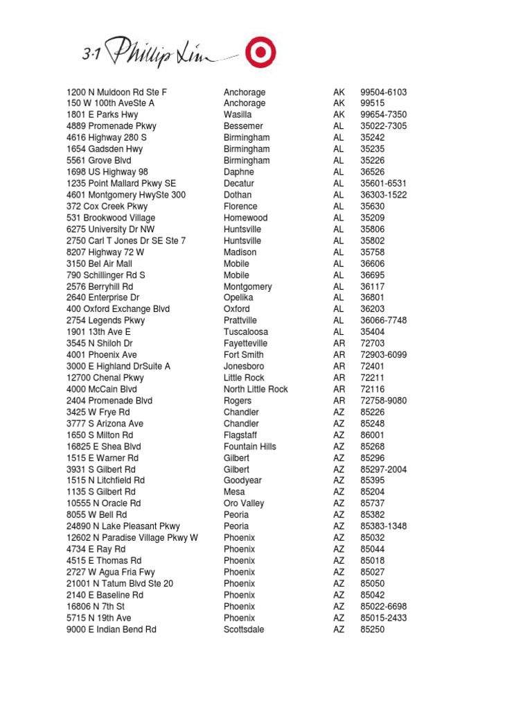 Target Store Locations Across the U.S. | PDF | Home & Garden