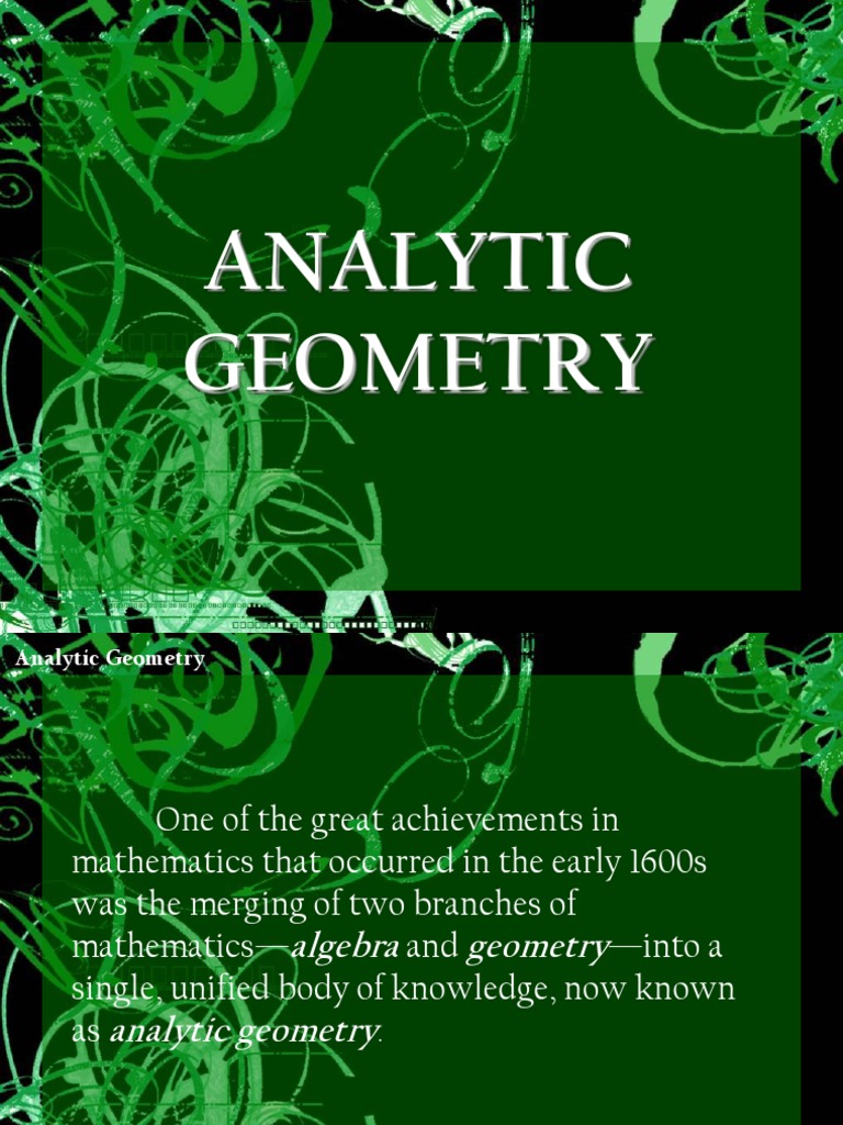 Analytic Geometry Pdf Cartesian Coordinate System Analytic Geometry