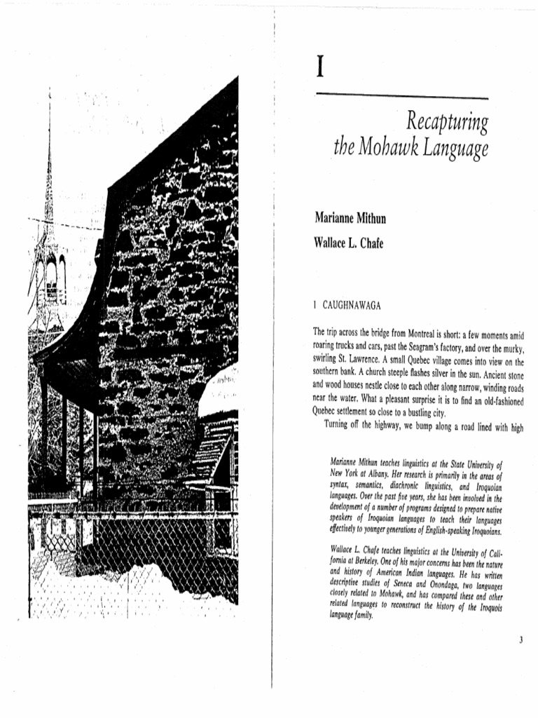 Recapturing The Mohawk Language | PDF