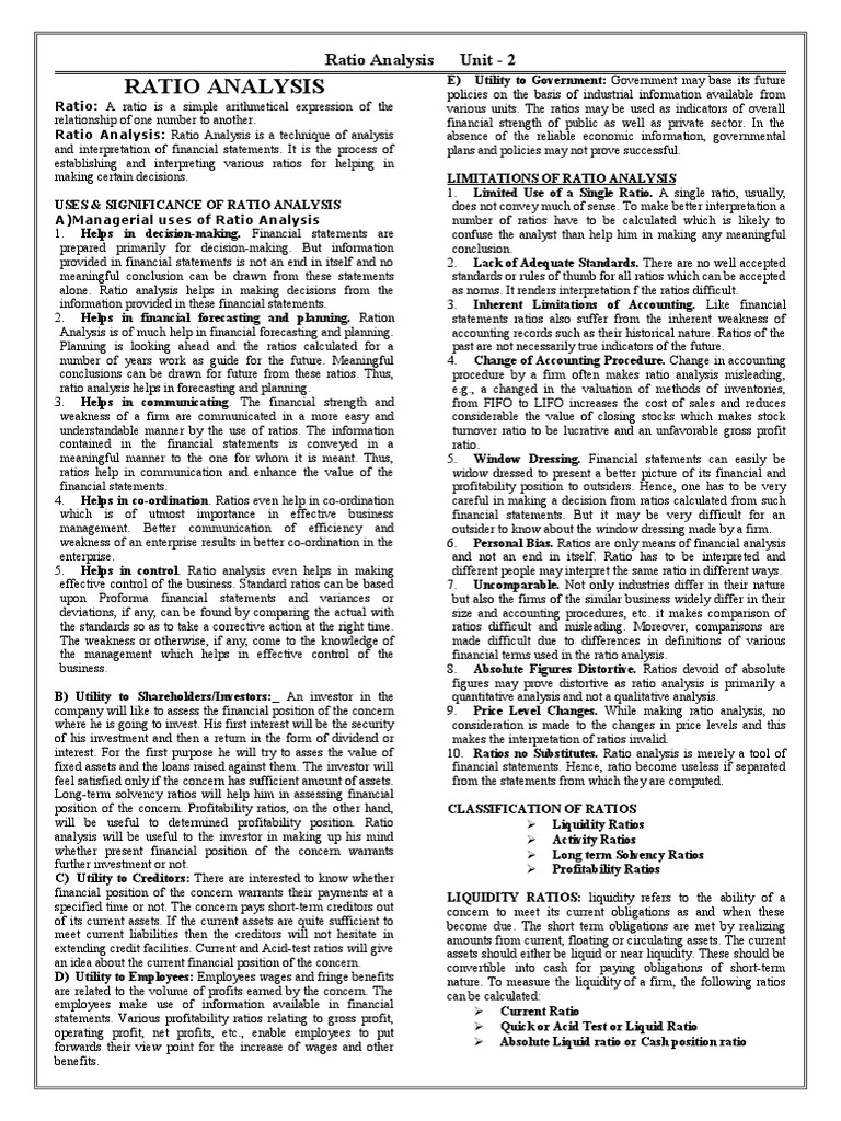 Ratio Analysis | PDF | Dividend | Equity (Finance)