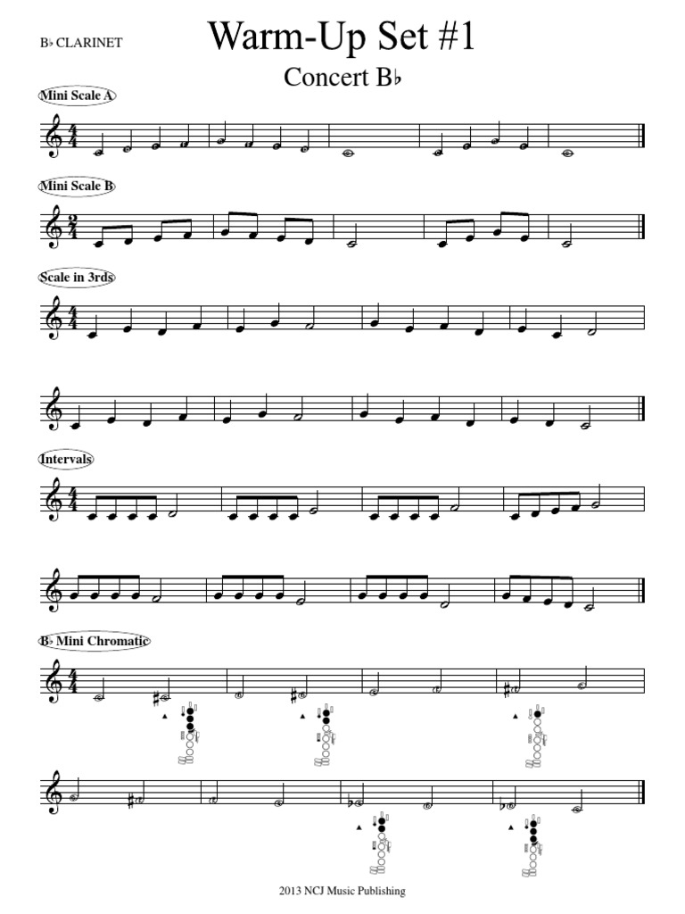 Beginning Band Warm-Up Concert B-Flat - Clarinet Part | PDF | Art