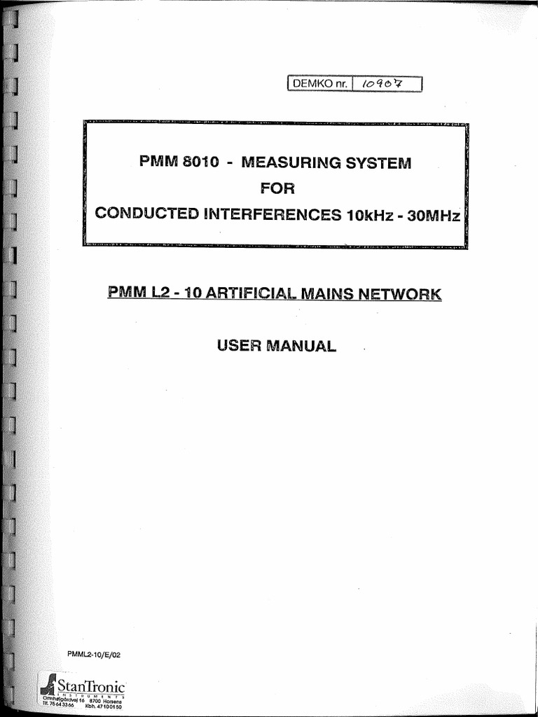 PMM l2-10 Amn Manual | PDF | Electromagnetic Interference | Mains Electricity