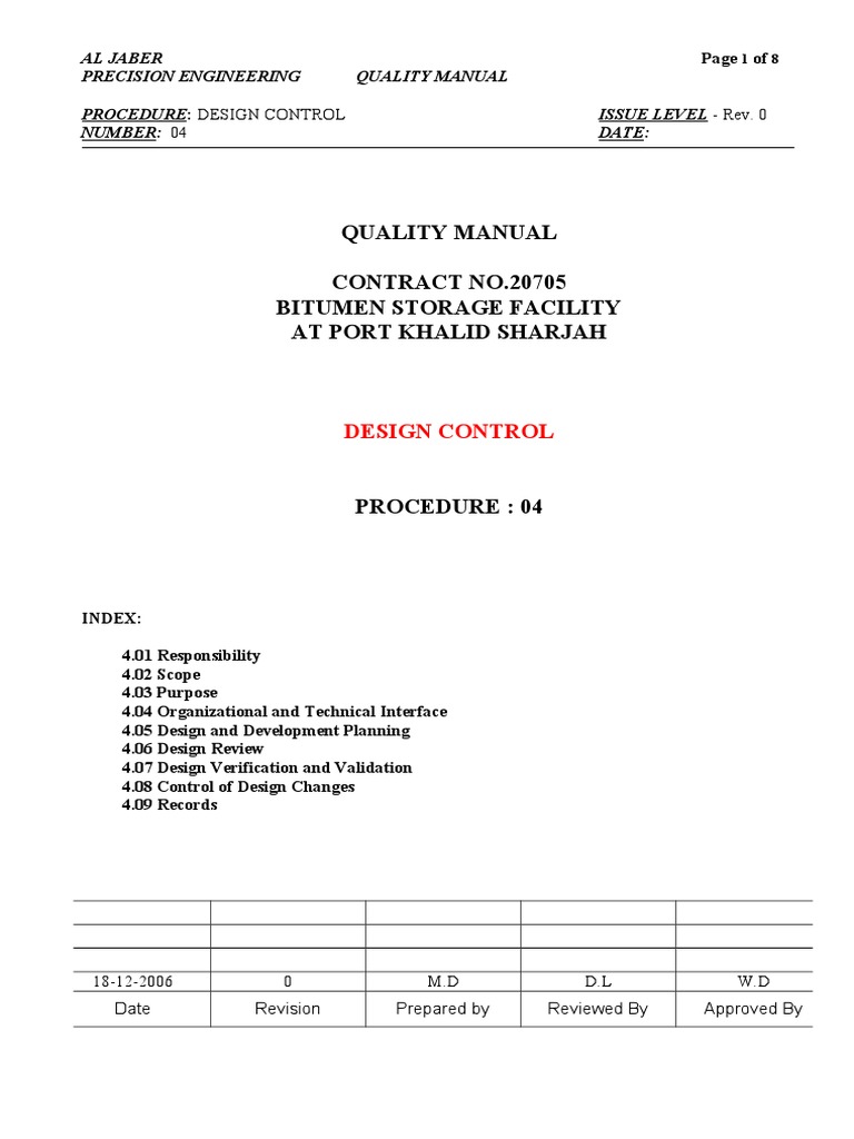 Design Control | PDF | Verification And Validation | Specification (Technical Standard)