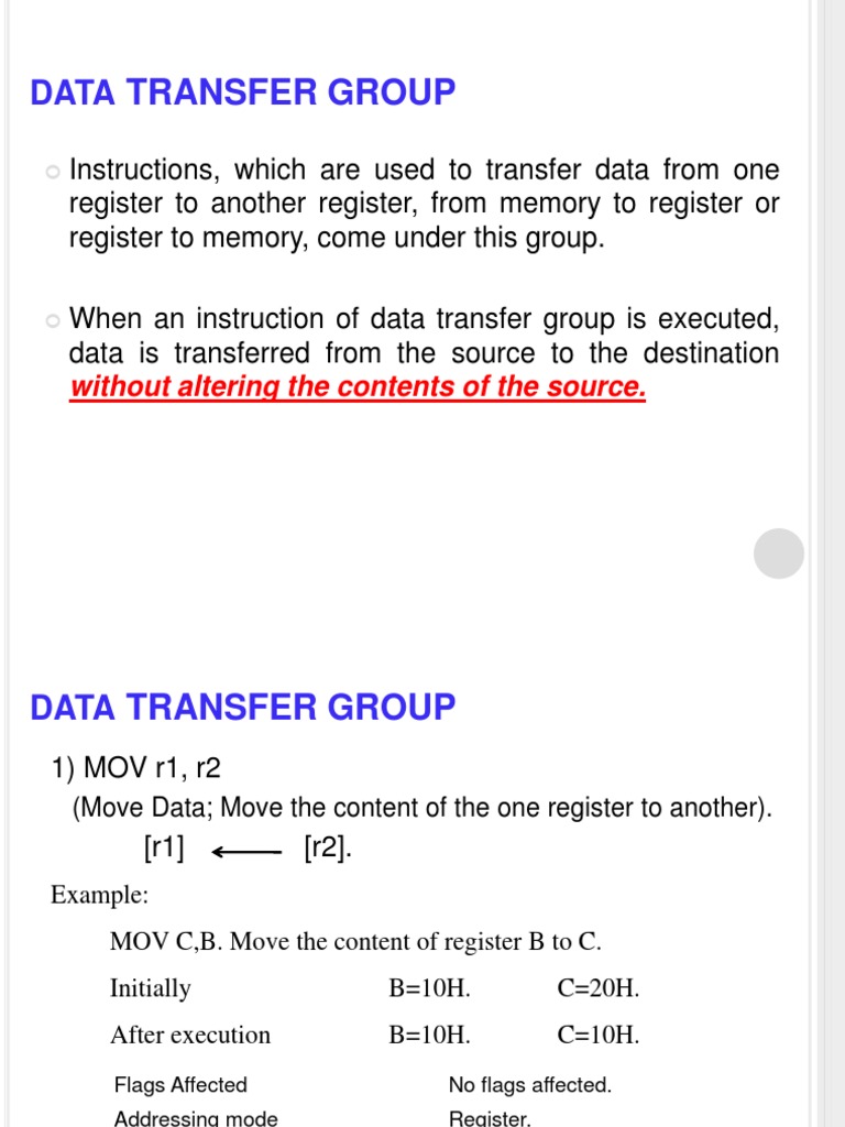 Data Transfer Group | Download Free PDF | Instruction Set | Integrated Circuit