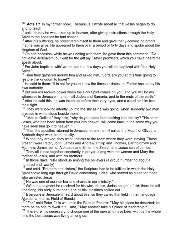 Acts 1:1 in My Former Book, Theophilus, I Wrote About All That Jesus ...