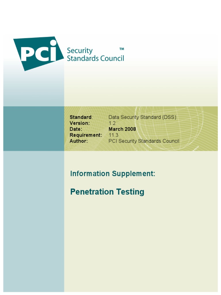 Penetration Testing | Download Free PDF | Payment Card Industry Data ...