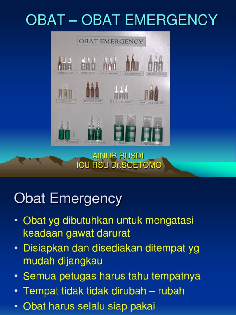 Kuliah - Obat - Obat Emergency | PDF | Kesehatan Holistik | Sains ...