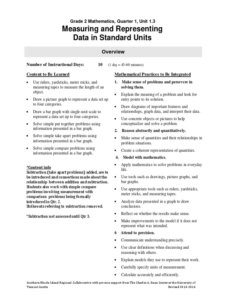 Grade 2 Math: Measuring Data Units | PDF | Conceptual Model | Teaching ...