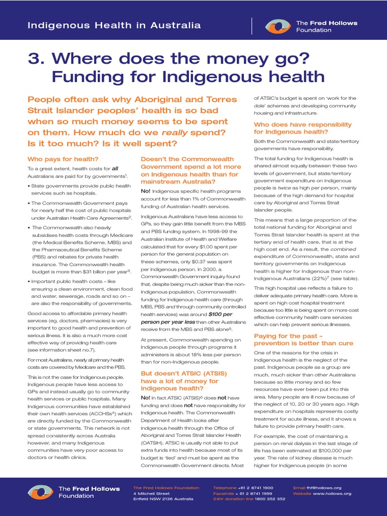 Where Does The Money Go? Funding For Indigenous Health | PDF ...