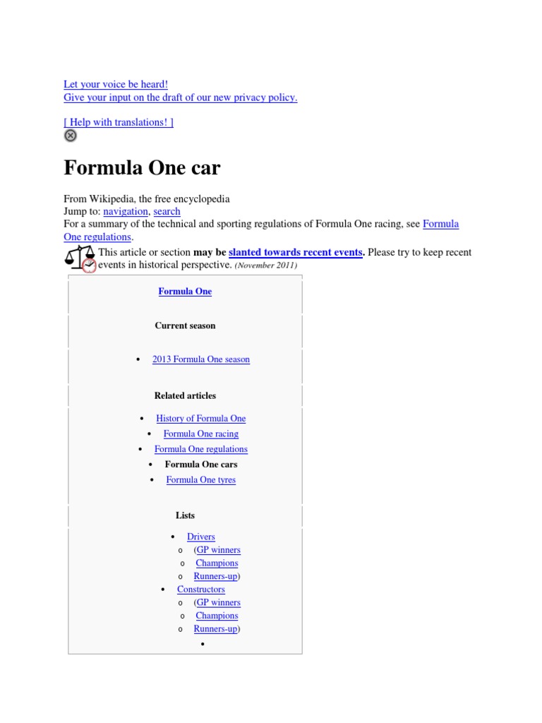 Formula One Car Details | PDF | Formula One | Formula Racing