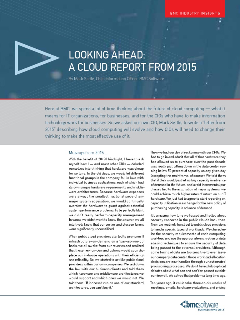 Asset6 Looking Ahead Cloud Report From 2015 | PDF | Software As A ...