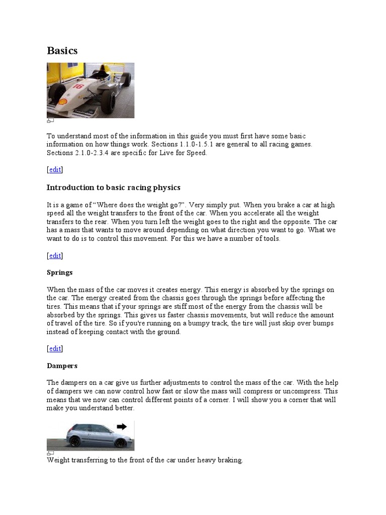 Sim Racing Setup Basics | PDF | Suspension (Vehicle) | Transmission ...