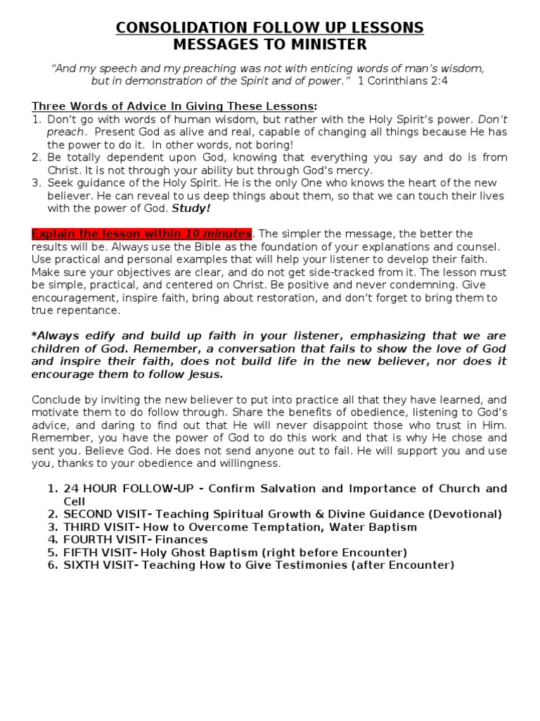 Follow Up Lessons | Download Free PDF | Baptism | Repentance