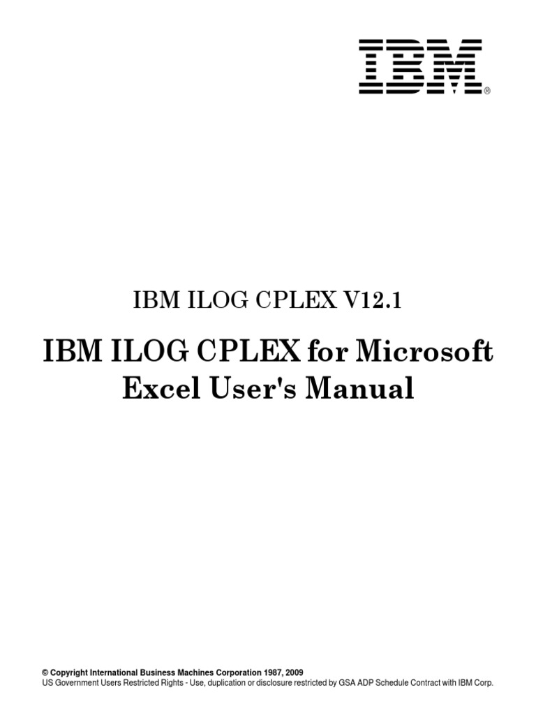 Cplex Excel User | PDF | Spreadsheet | Microsoft Excel