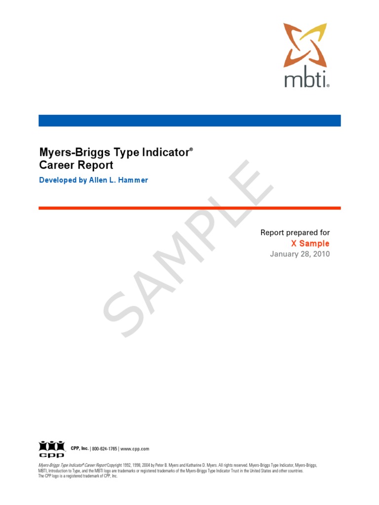 Mbti Step I Career Report SB | PDF | Psychological Concepts | Psychology