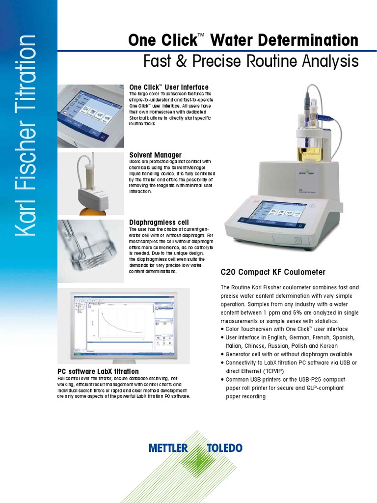 C20 Compact KF Coulometer | PDF | Personal Computers | Usb