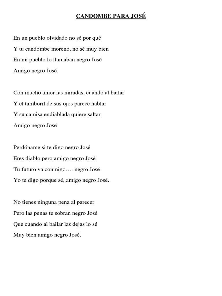 Candombe para José | PDF